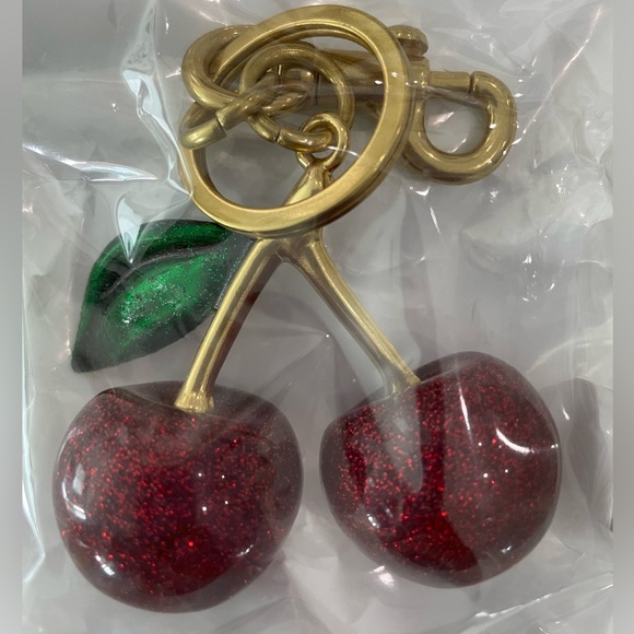 Accessories | New Double Cherry With Sparkle Bag Charmkey Ring | Poshmark
